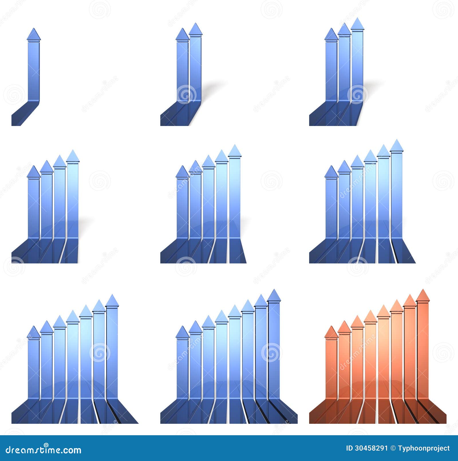 Eight Arrows Merging Into One Point. Infographics Chart, Scheme. Vector ...