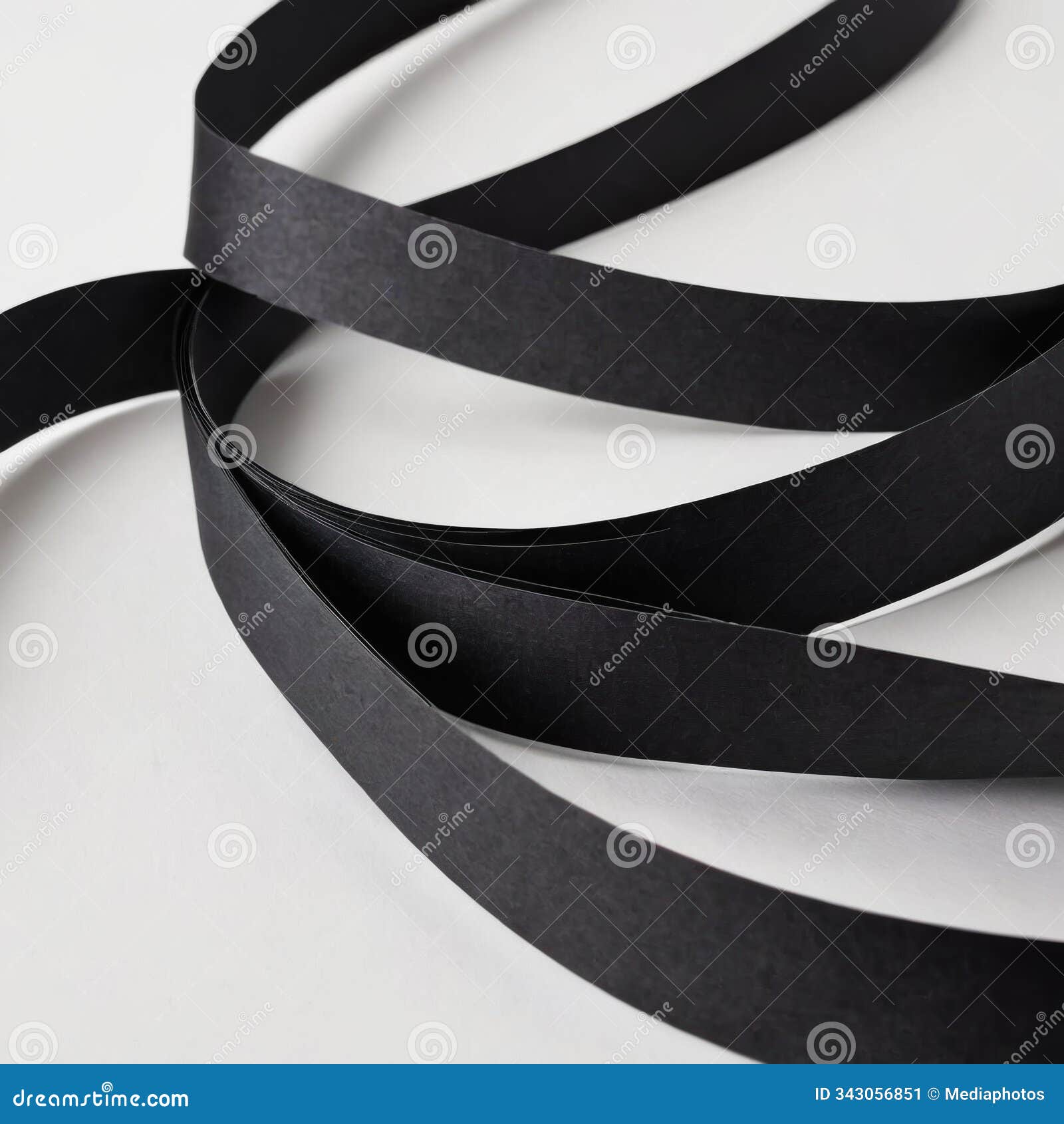 Overlapping Black Ribbons with Minimalist Design Stock Image - Image of ...