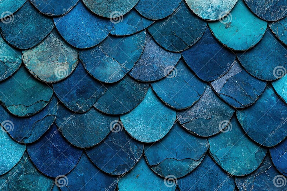 Overlapping Blue Scales Texture Background Stock Illustration ...