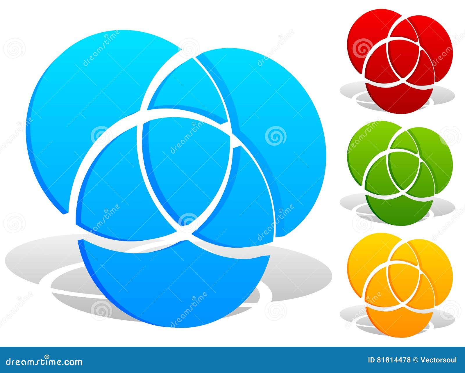 Pie Chart, Intersecting Circles, Venn Diagram Grey Icon. Cartoon Vector ... Pie Chart, Intersecting Circles, Venn Diagram Grey Icon. Cartoon Vector ...