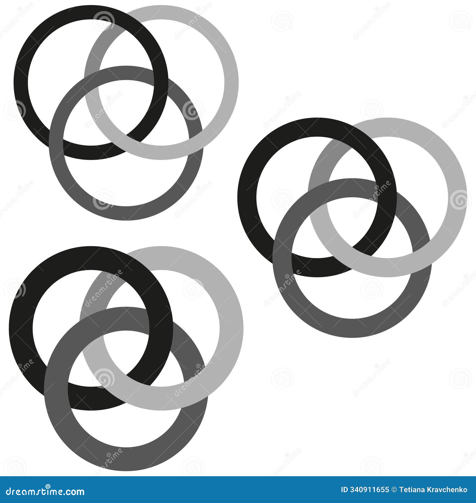 Overlapping Circles Icon. Interlocking Rings Vector. Geometric Abstract ...
