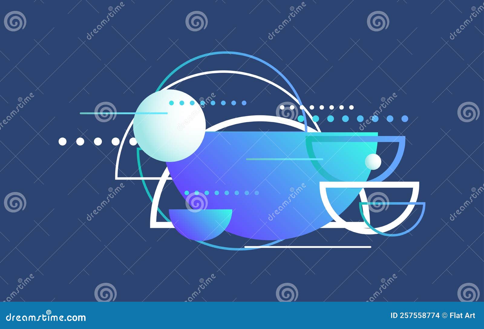 Overlapping Design Elements on Blue Background. Vector Illustration ...