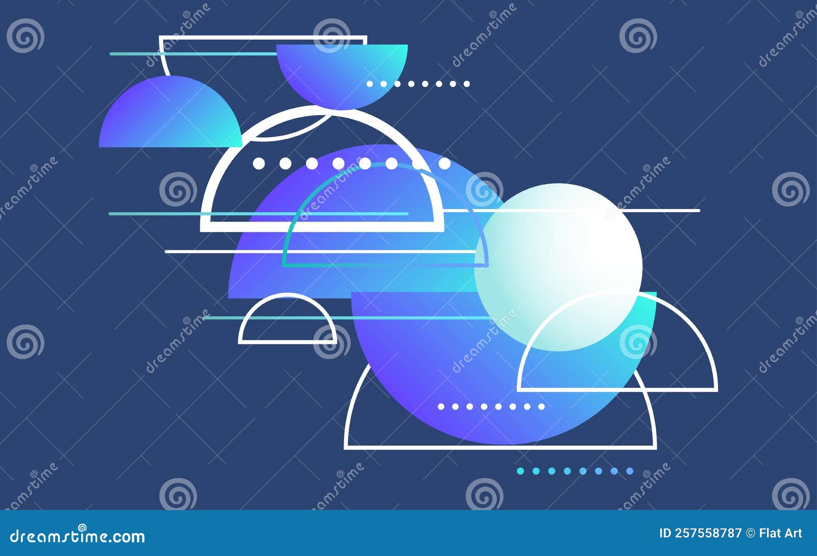 Overlapping Design Elements on Blue Background. Vector Illustration ...