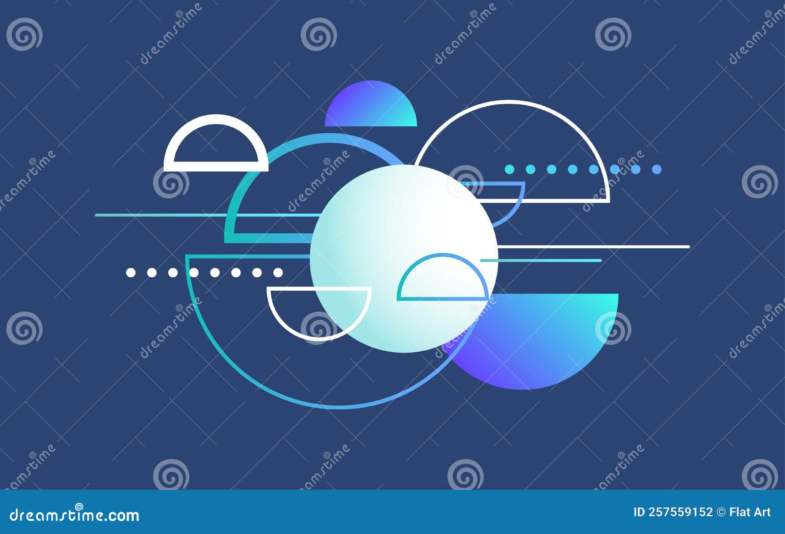 Overlapping Design Elements on Blue Background. Vector Illustration ...