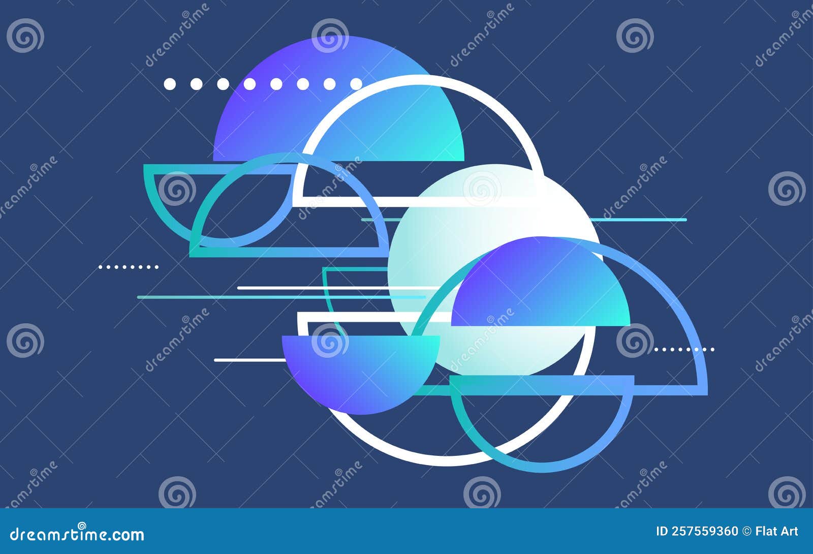 Overlapping Design Elements on Blue Background. Vector Illustration ...