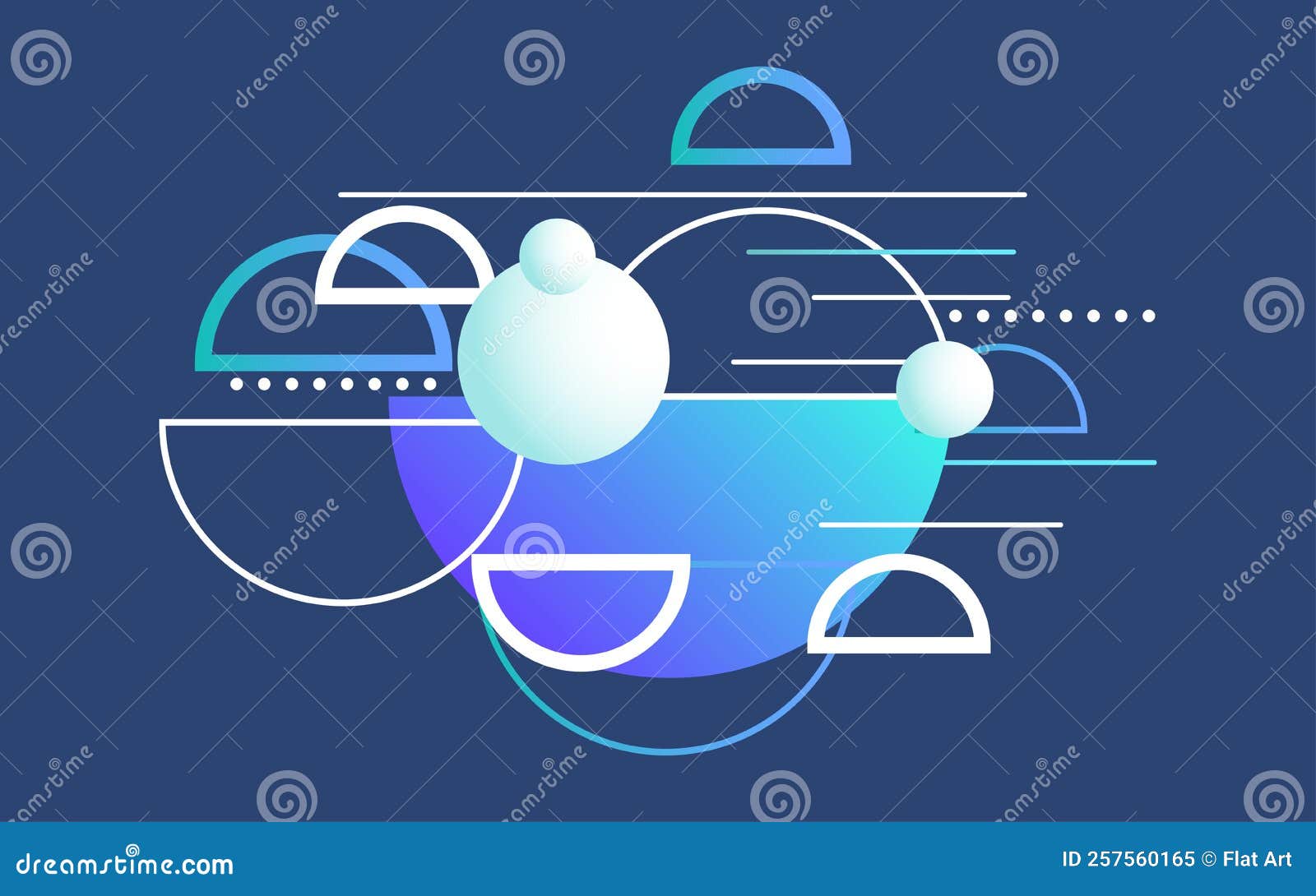 Overlapping Design Elements on Blue Background. Vector Illustration ...