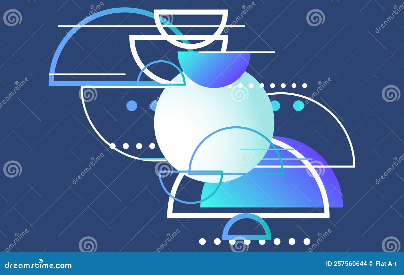 Overlapping Design Elements on Blue Background. Vector Illustration ...