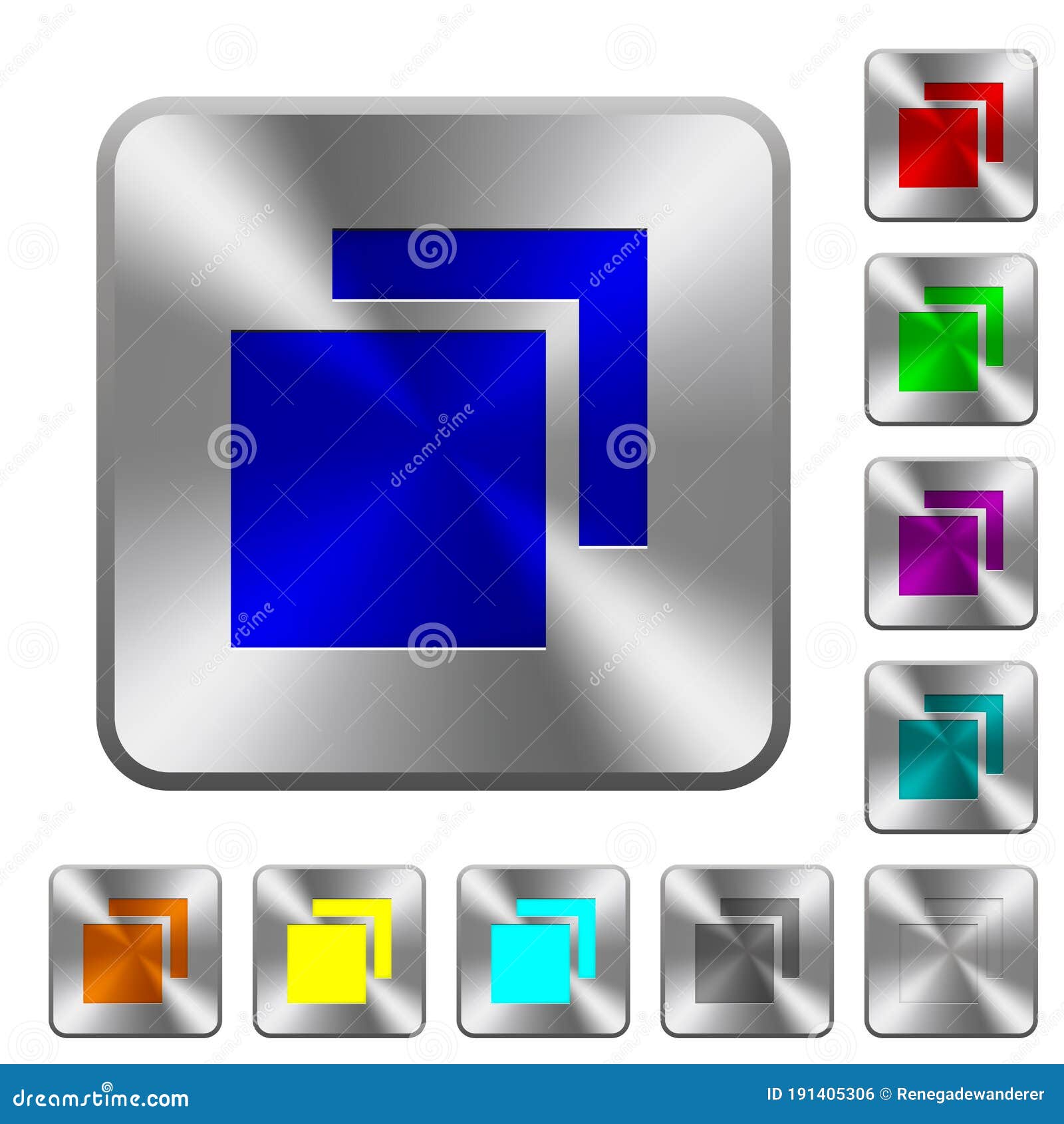 Overlapping Elements Rounded Square Steel Buttons Stock Vector ... Overlapping Elements Rounded Square Steel Buttons Stock Vector ...