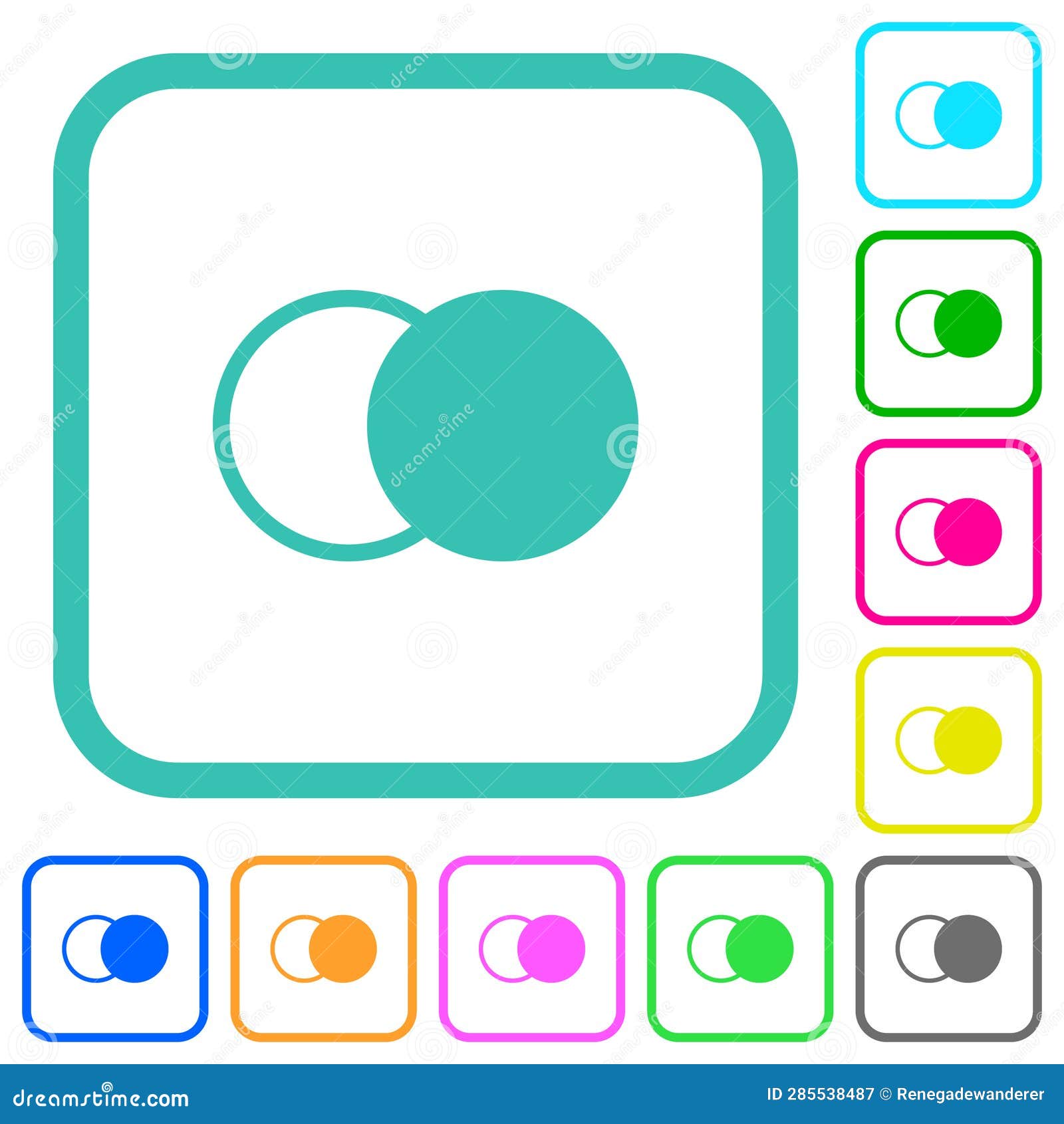 Overlapping Elements Vivid Colored Flat Icons Stock Illustration ...