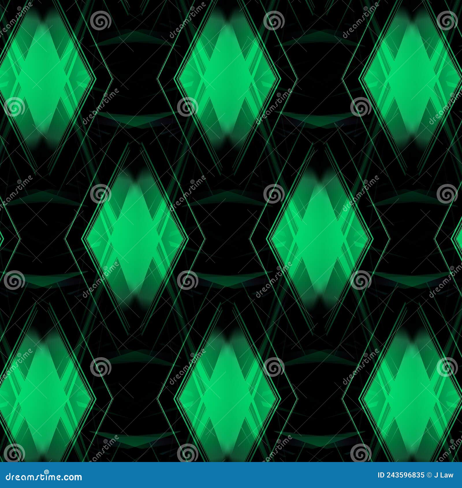 Overlapping Emerald Green Diamond Shaped Pattern Stock Illustration ...