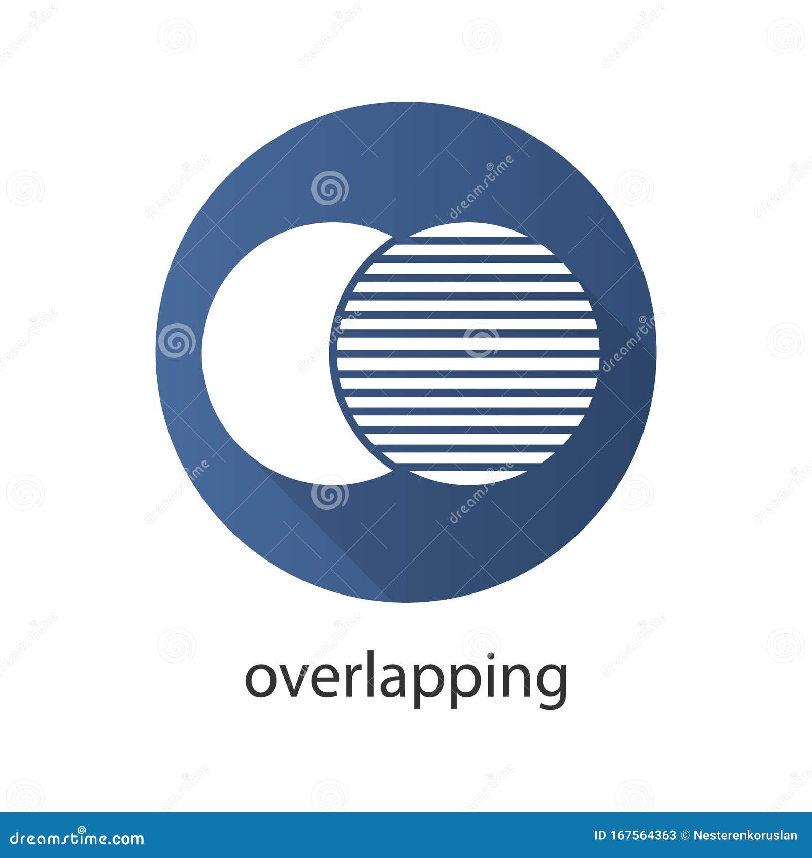 Overlapping Flat Design Long Shadow Glyph Icon Stock Vector ...