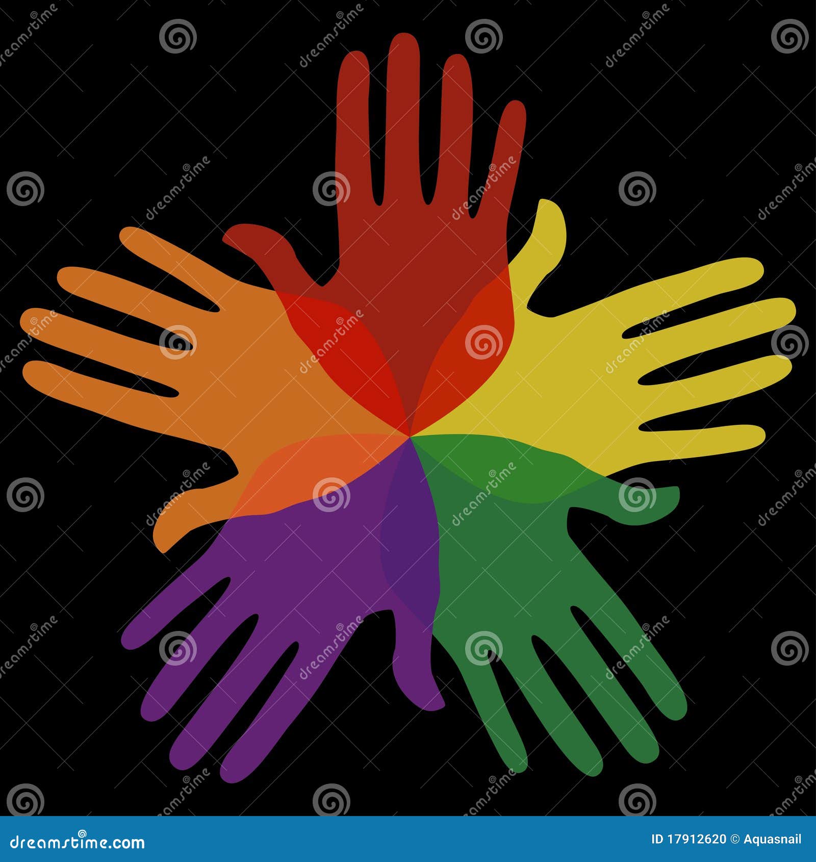 Overlapping hands design. stock vector. Illustration of helpful - 17912620