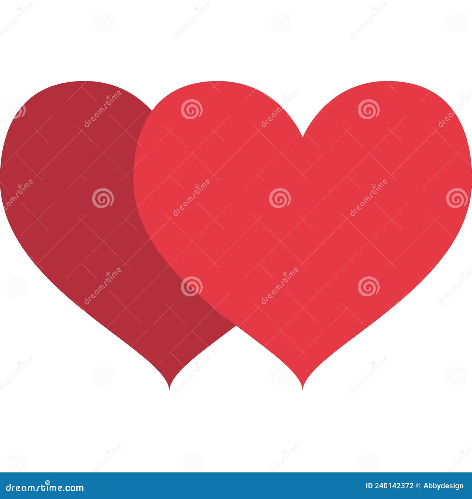 Overlapping Heart Filled Icon Vector Stock Vector - Illustration of ...