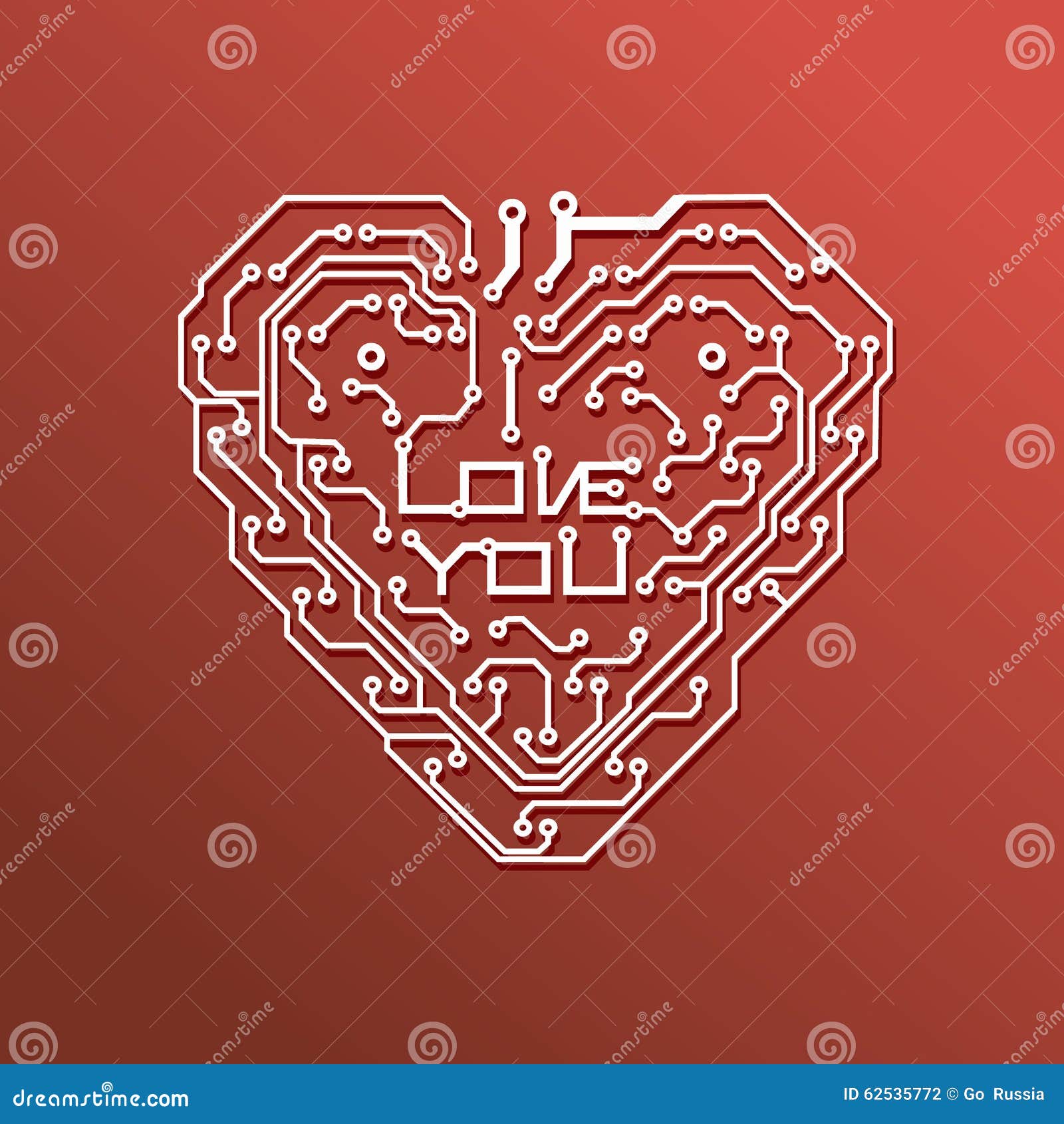 Overlapping Heart Shapes Background I Love You Stock Illustration ...