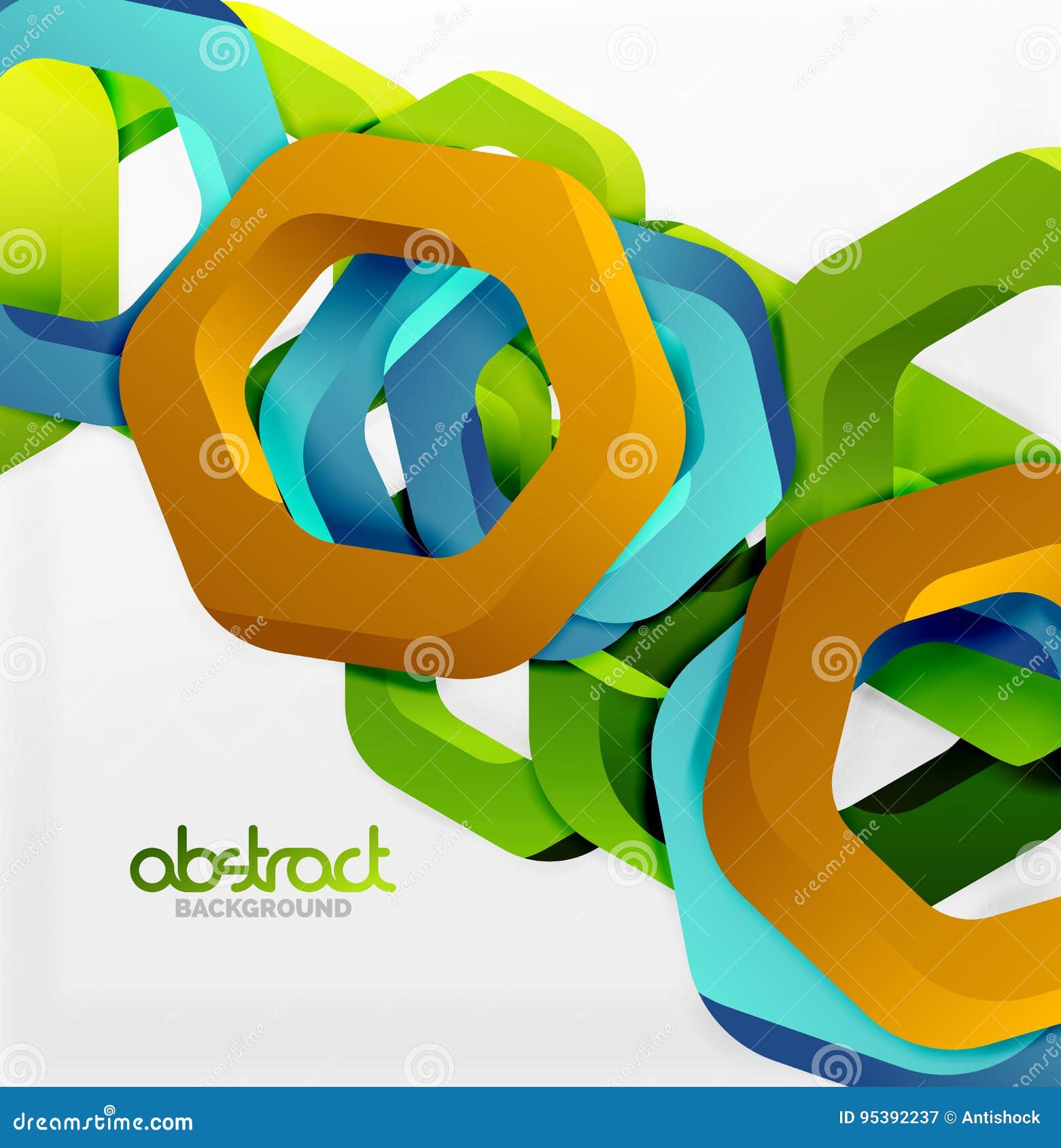 Overlapping Hexagons Design Background Stock Vector - Illustration of ...