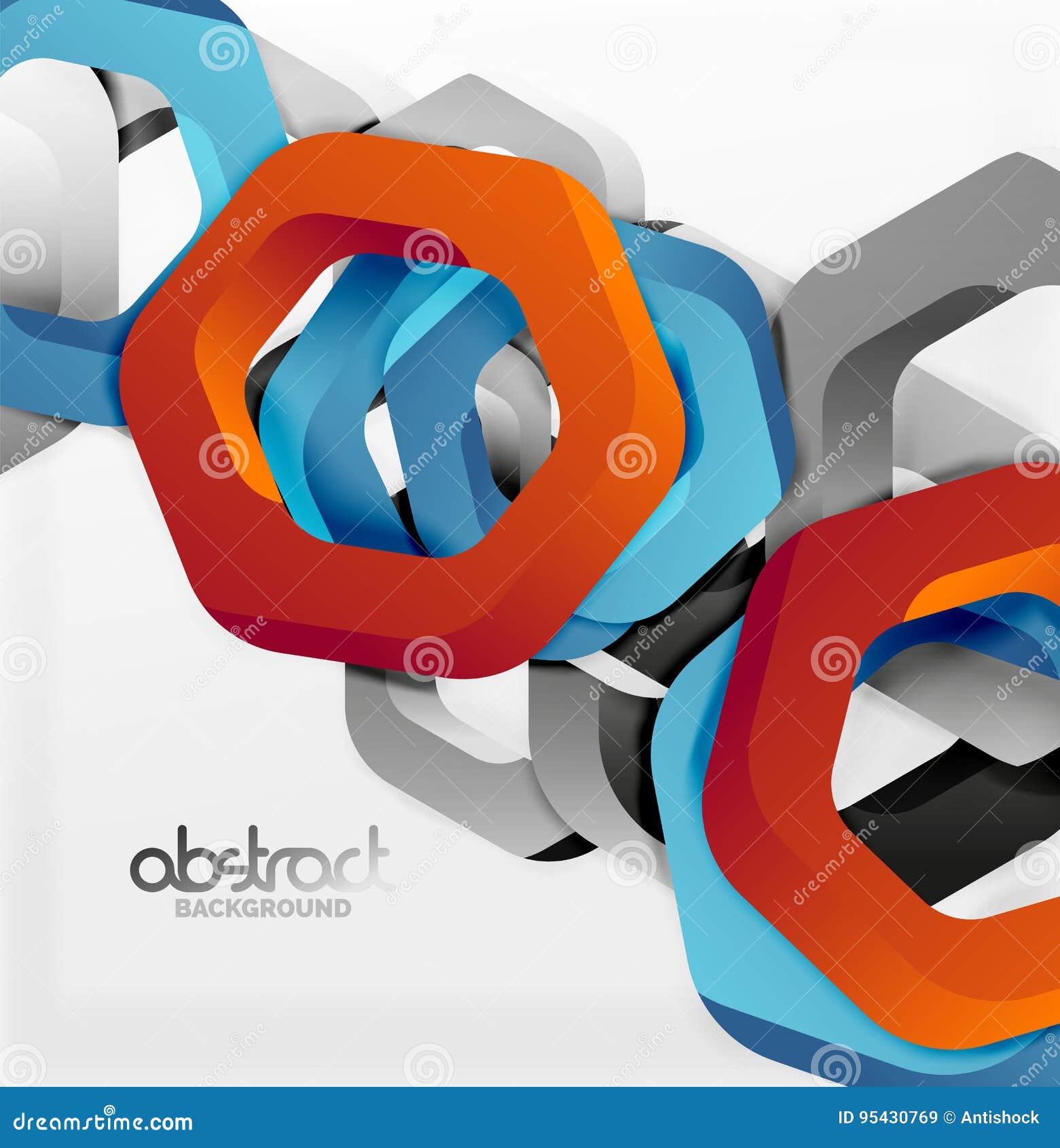 Overlapping Hexagons Design Background Stock Vector - Illustration of ...