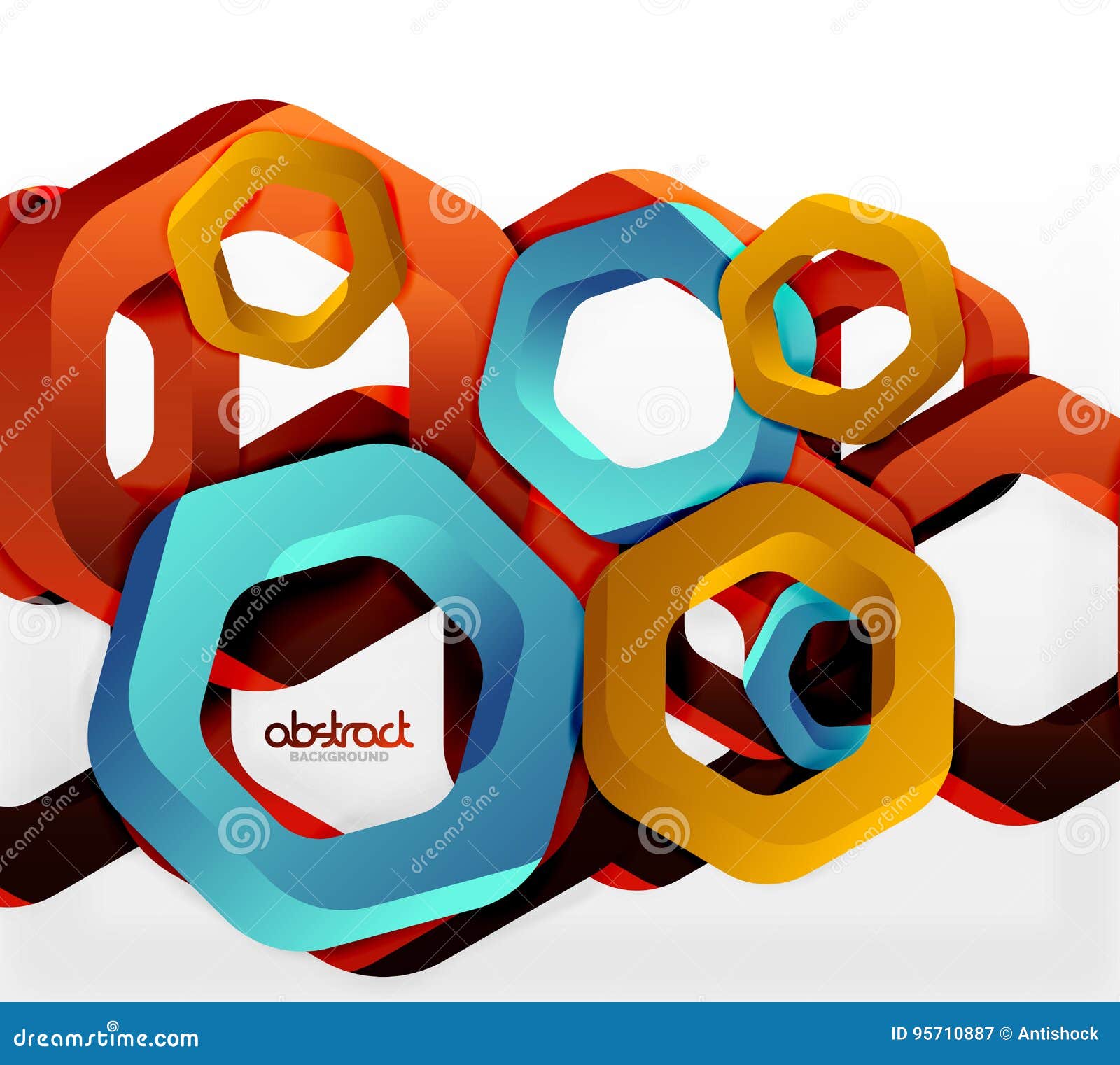 Overlapping Hexagons Design Background Stock Vector - Illustration of ...