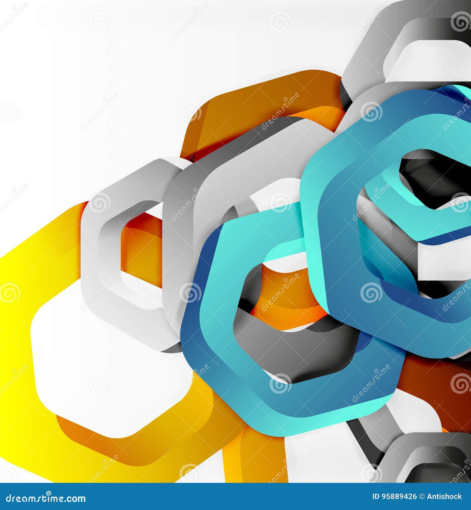 Overlapping Hexagons Design Background Stock Vector - Illustration of ...