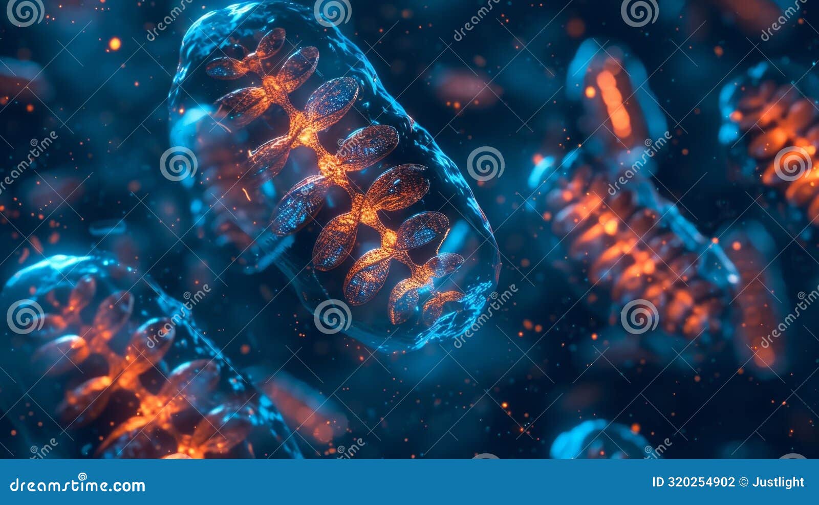 Overlapping Images of Mitochondria DNA Strands Showcasing the ...