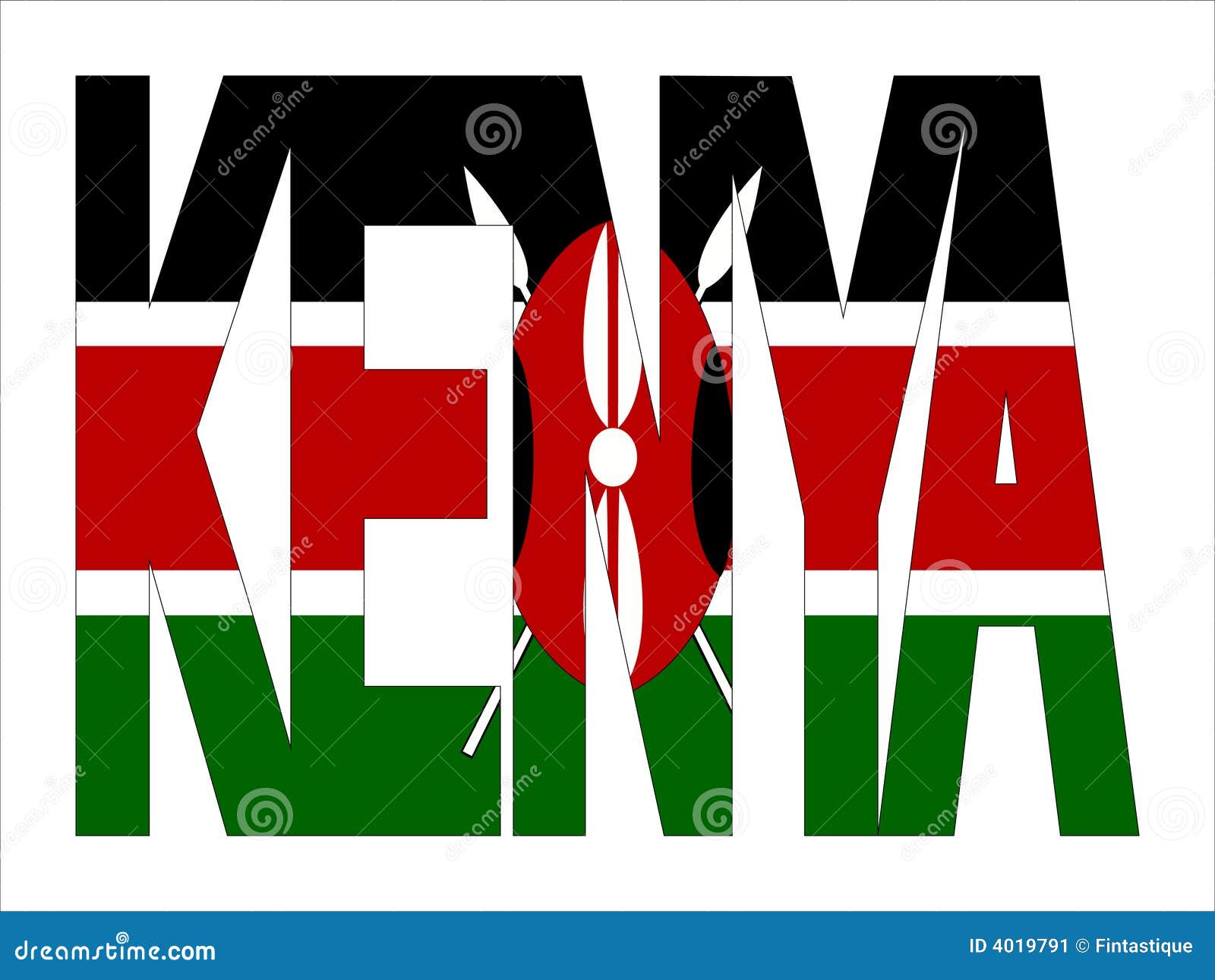 Overlapping Kenya text stock vector. Illustration of flag - 4019791