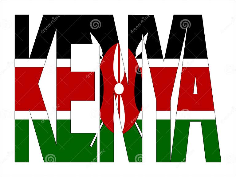 Overlapping Kenya text stock vector. Illustration of flag - 4019791