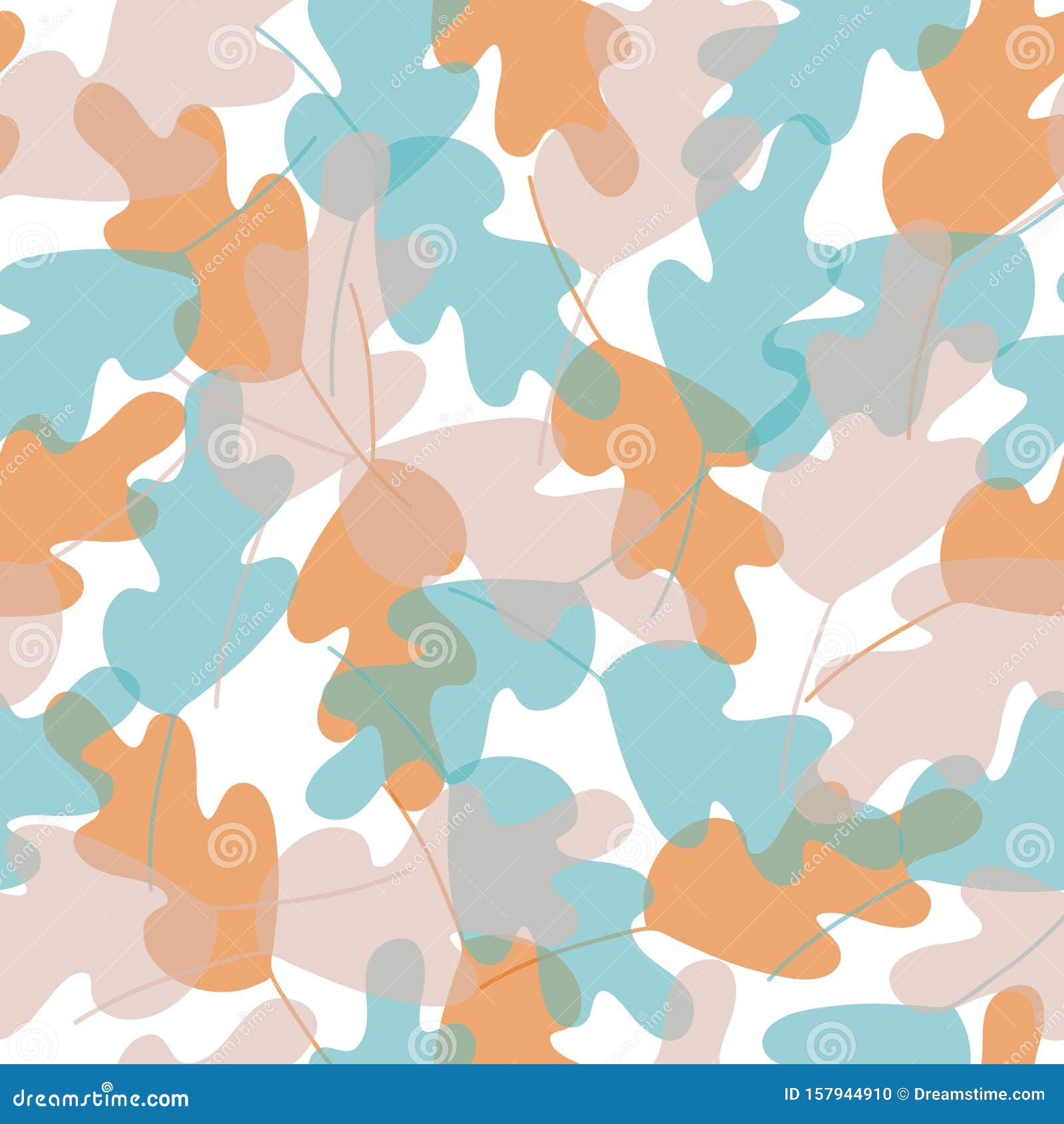 Overlapping Leaf Design, Vector Seamless Pattern Stock Vector - Illustration of background ...