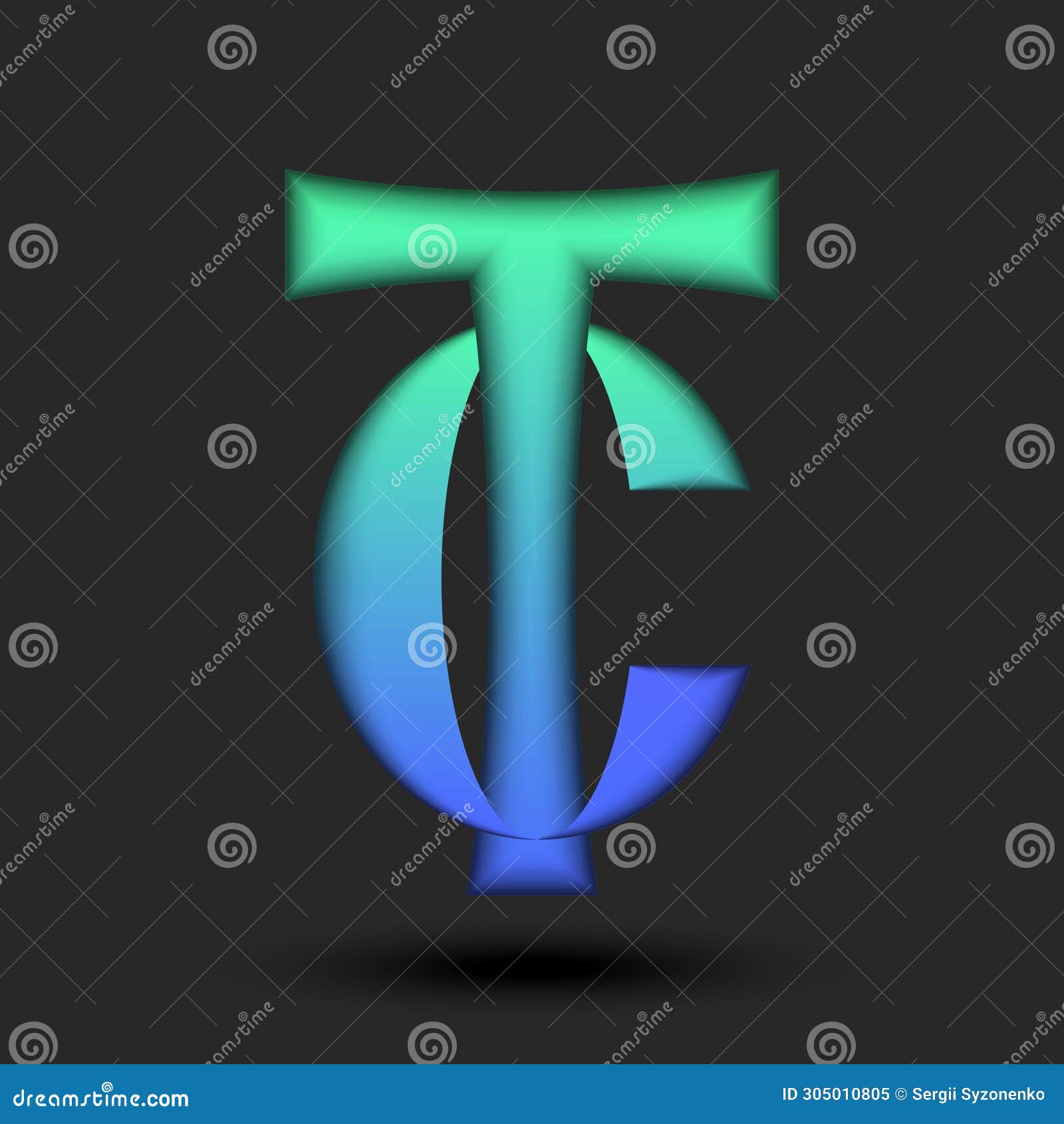 Overlapping Letters TC or CT Initials Logo, Calligraphy Monogram with ...