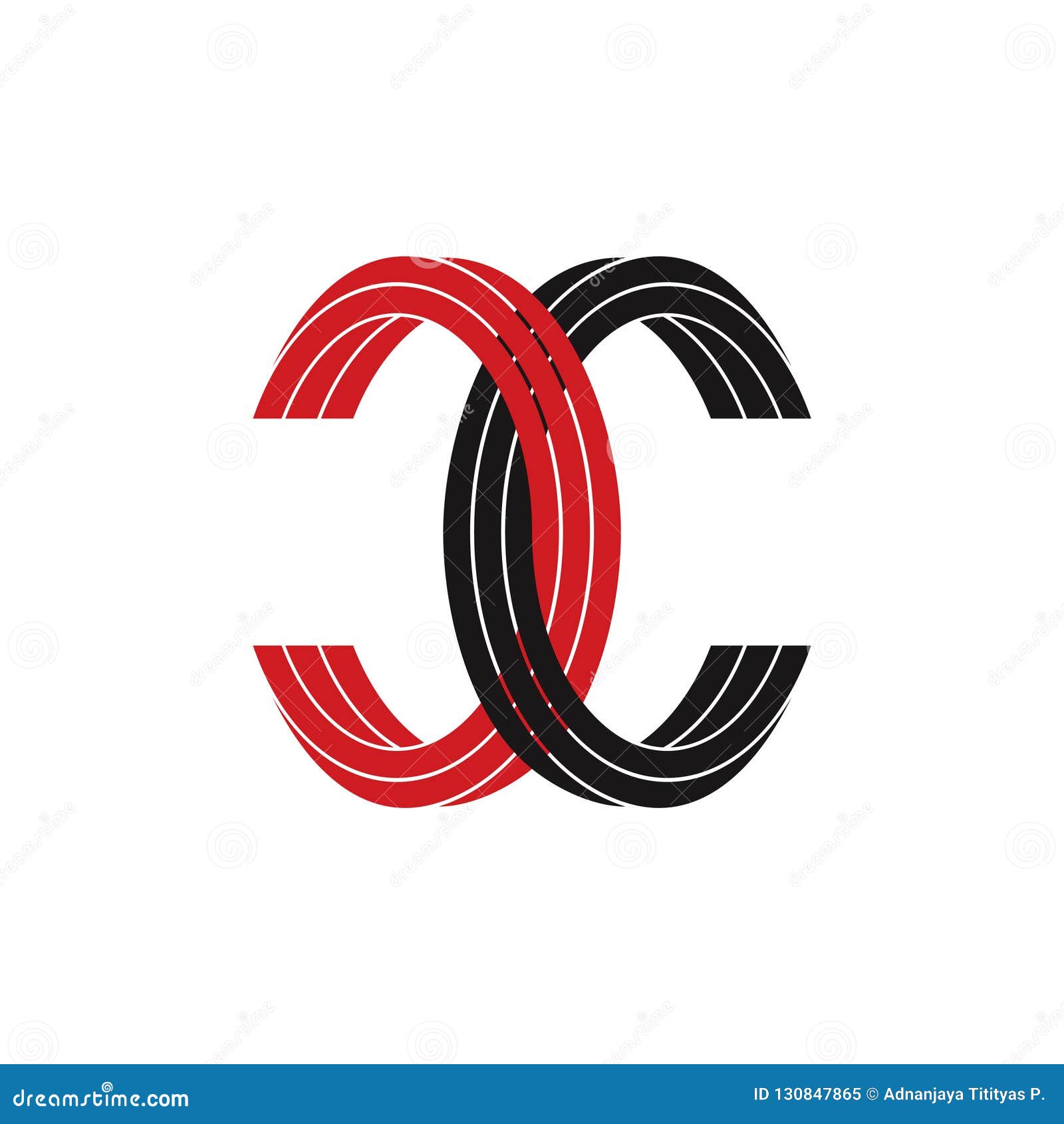 Letter Cc Linked Stripes Logo Vector Stock Vector - Illustration of ...