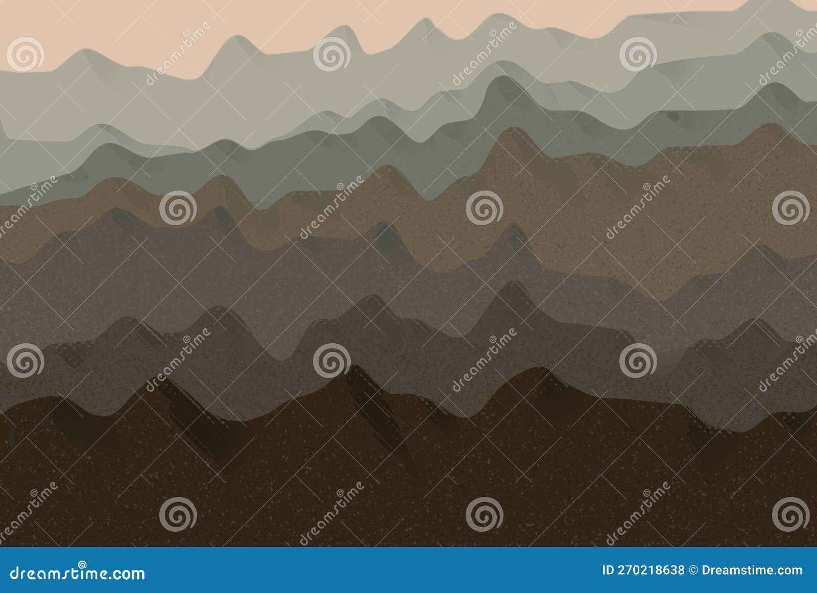 Overlapping Mountain Ranges are Seen Stock Illustration - Illustration ...
