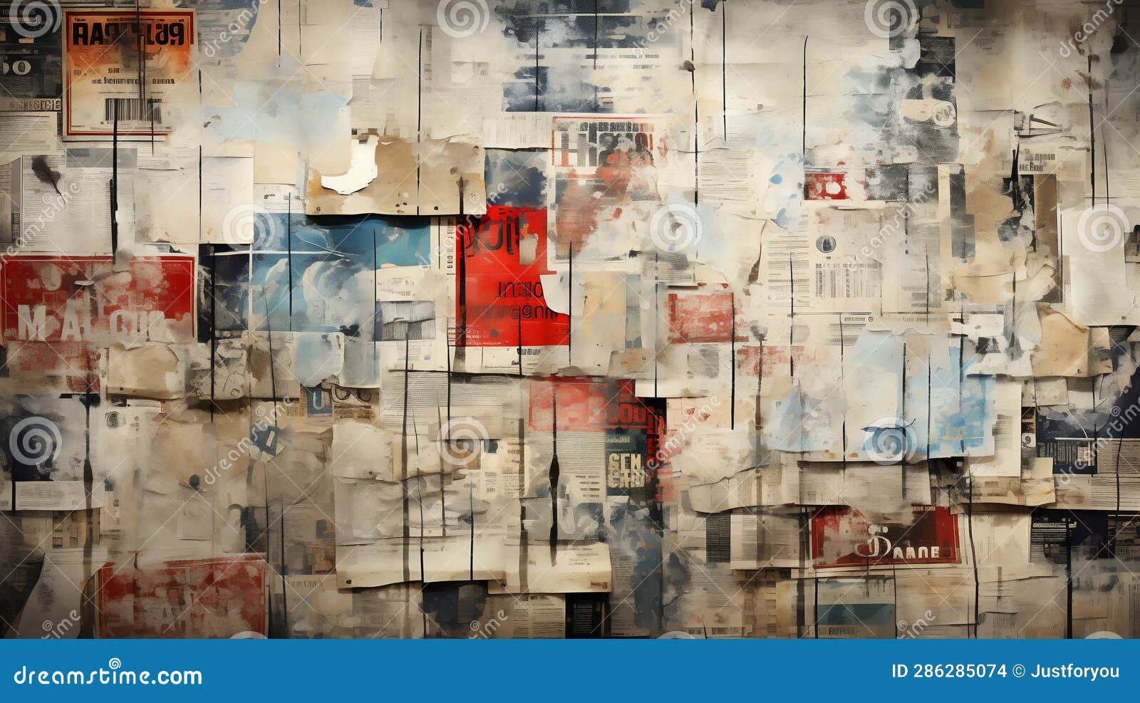 Overlapping Newspaper Clippings Effect for Wallpaper. Generative Ai ...