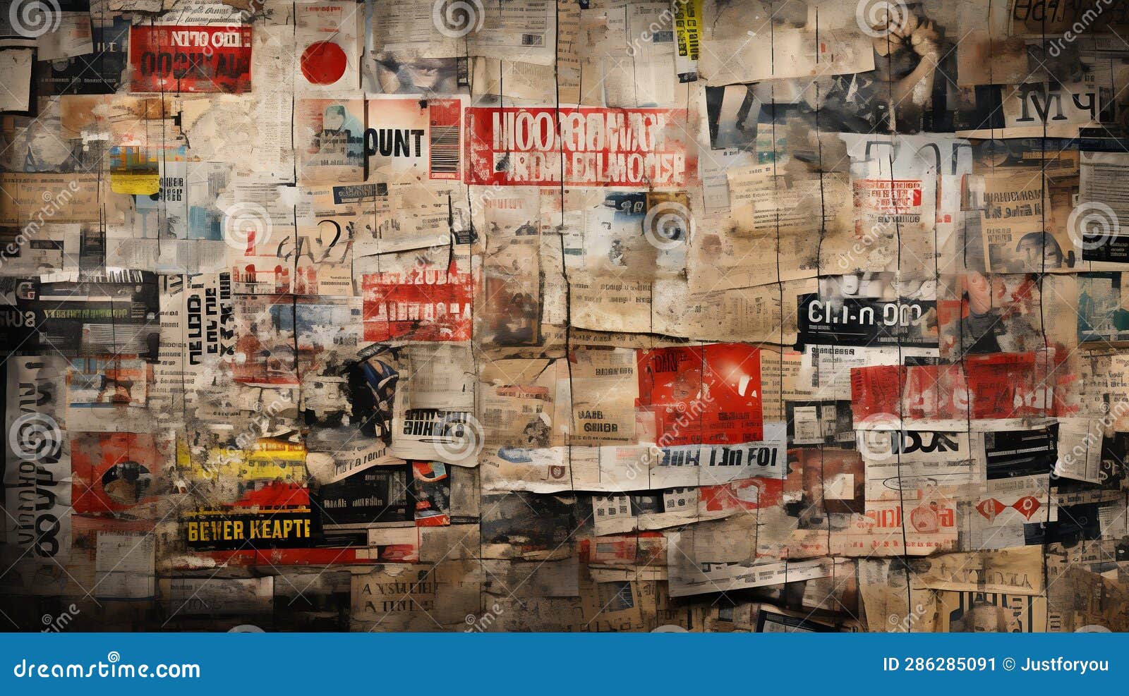 Overlapping Newspaper Clippings Effect for Wallpaper. Generative Ai ...
