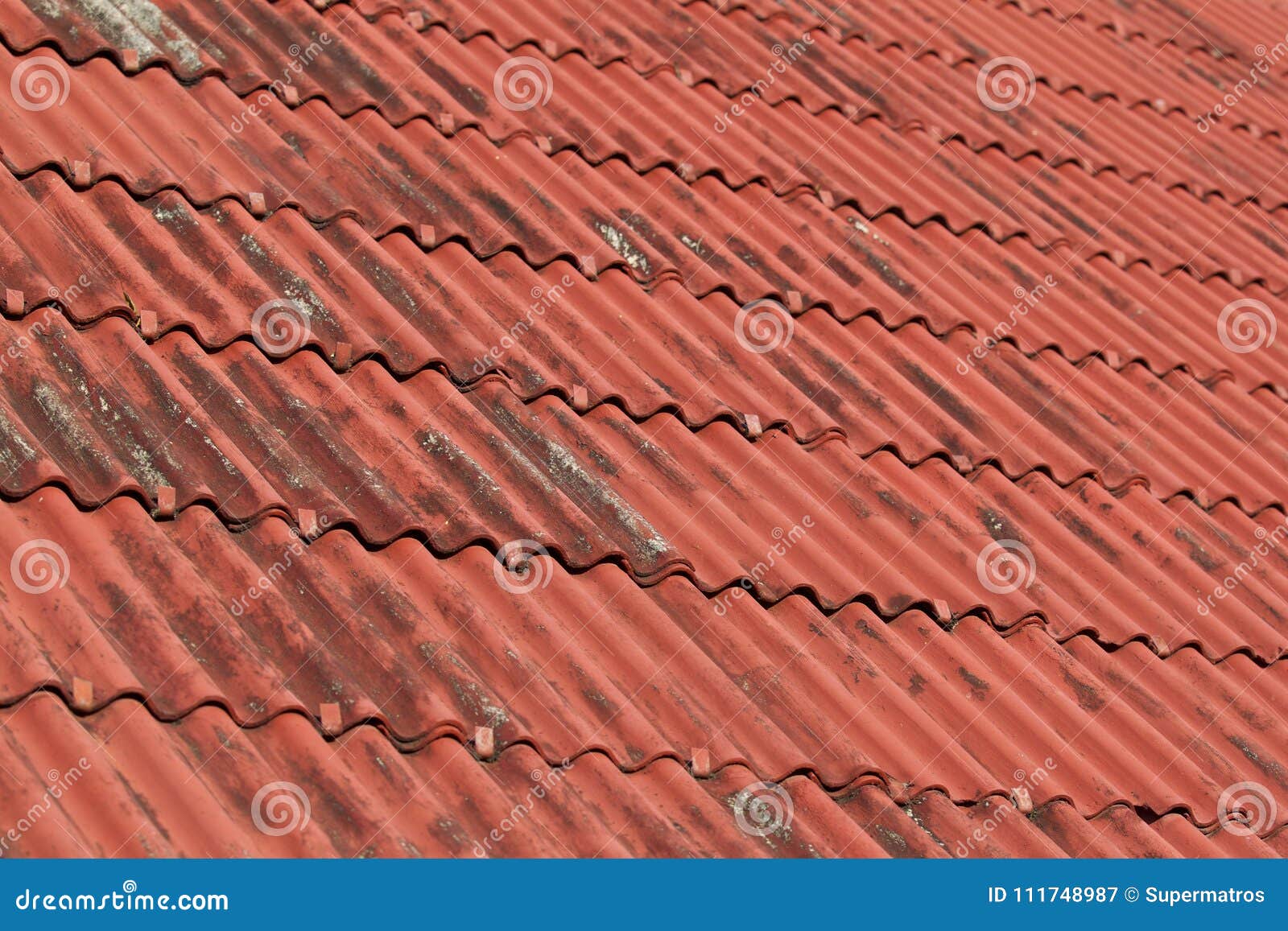 Overlapping the Roof with Undulating Sheet Material Stock Image - Image ...