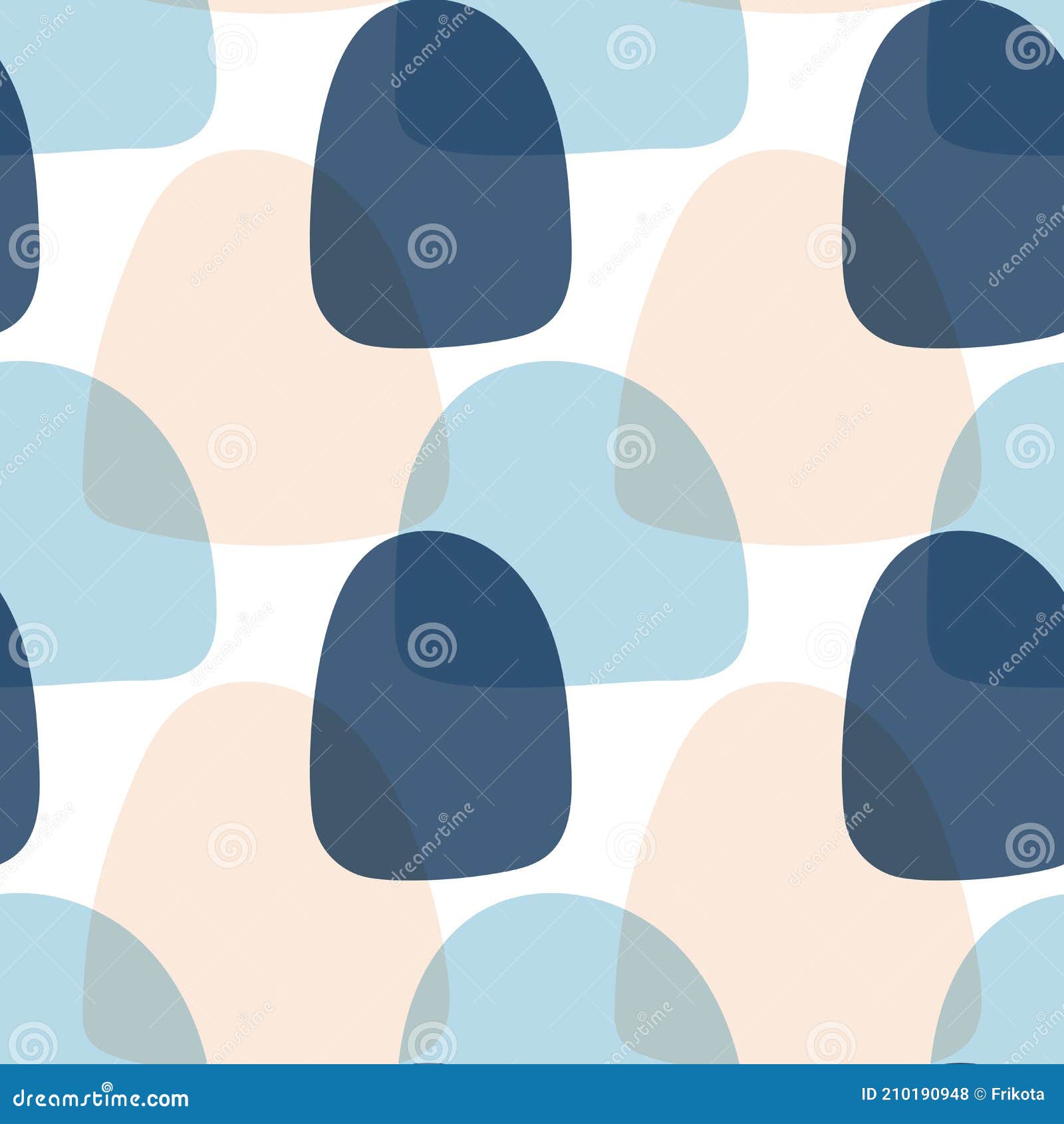 Overlapping Rounded Shapes Seamless Pattern. Neutral Colors. Vector ...