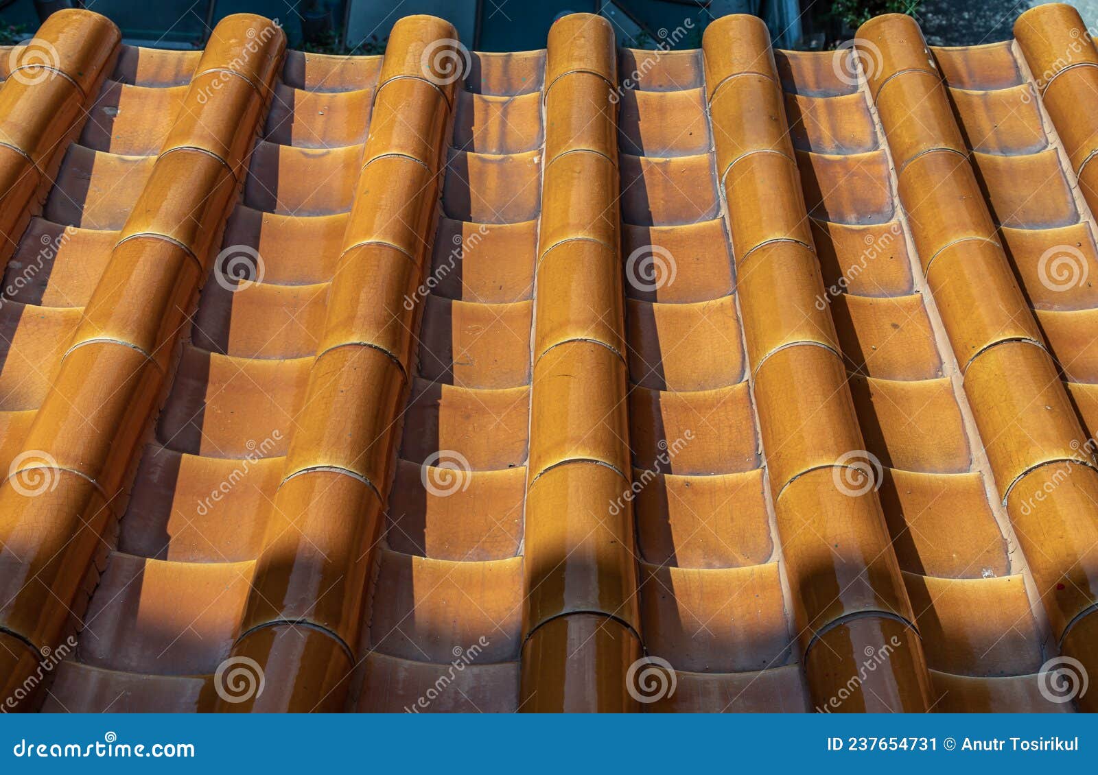 Overlapping Rows of Orange Ceramic Roofing Tiles Texture Covering ...