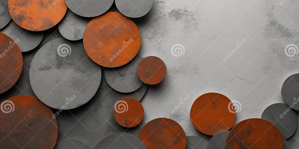 Overlapping Rusty Orange and Grey Circles Background Texture Stock ...