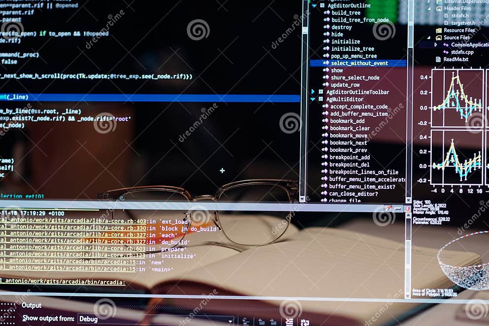 Overlapping Screens Displaying Code Editing Process Stock Image - Image of professional, text ...
