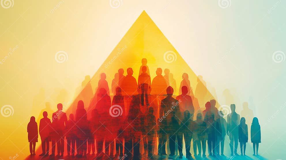Abstract Layered Silhouettes Forming a Pyramid Structure Stock Image ...