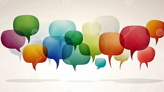 Overlapping Speech Bubbles Create a Vibrant Visual Conversation on a ...