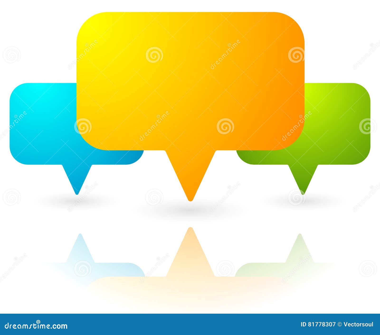 Overlapping Speech Bubbles / Map Markers. Colorful Icon for Comm Stock ...
