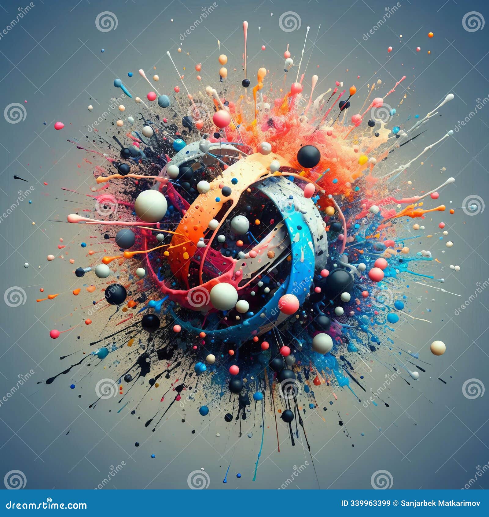 Overlapping Splatter Splatter Partially Covering Each Other Stock ...