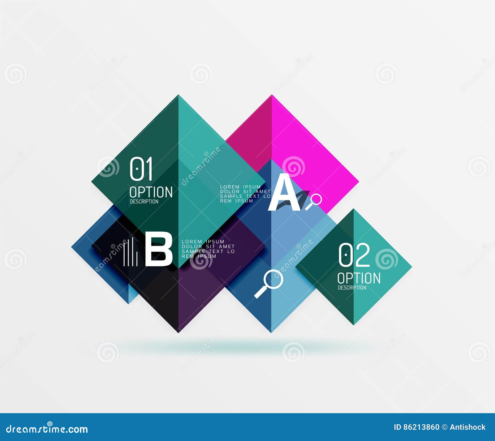 Overlapping Square Infographics Vector Illustration | CartoonDealer.com ...