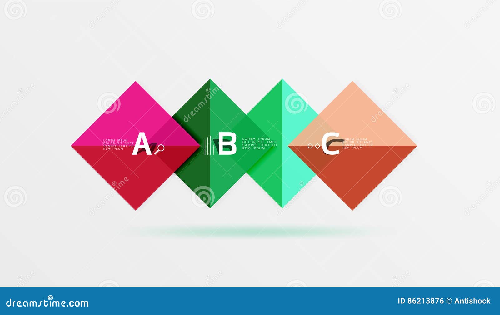 Overlapping Square Infographics Stock Vector - Illustration of decor ...