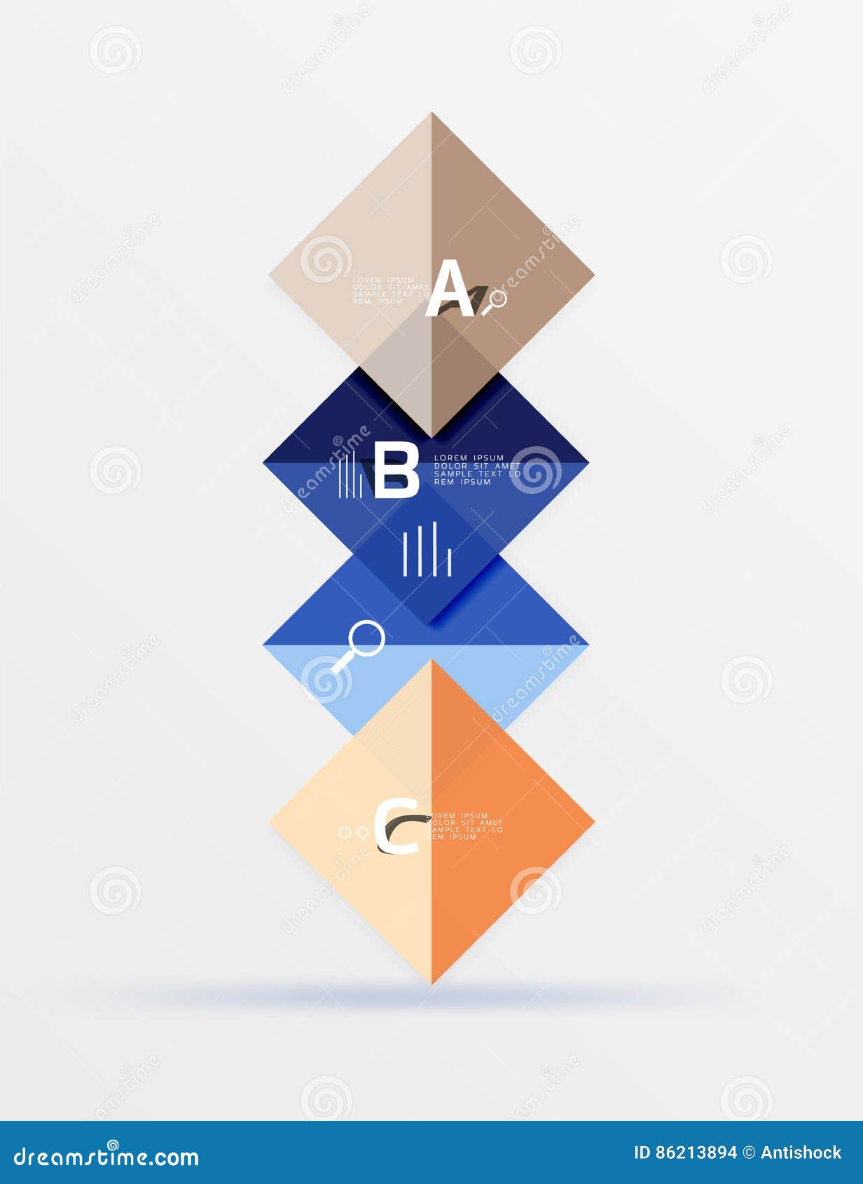 Overlapping Square Infographics Stock Vector - Illustration of abstract ...