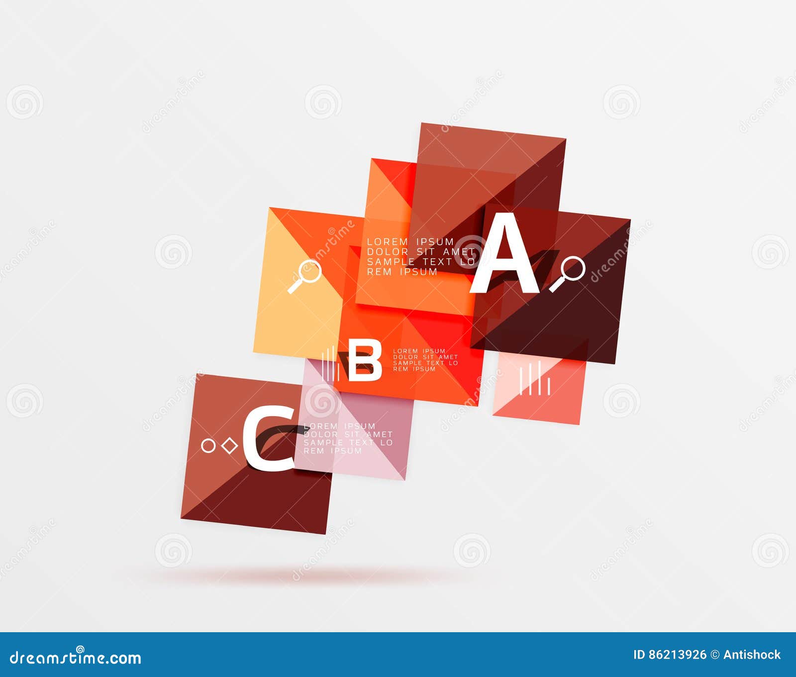 Overlapping Square Infographics Vector Illustration | CartoonDealer.com ...