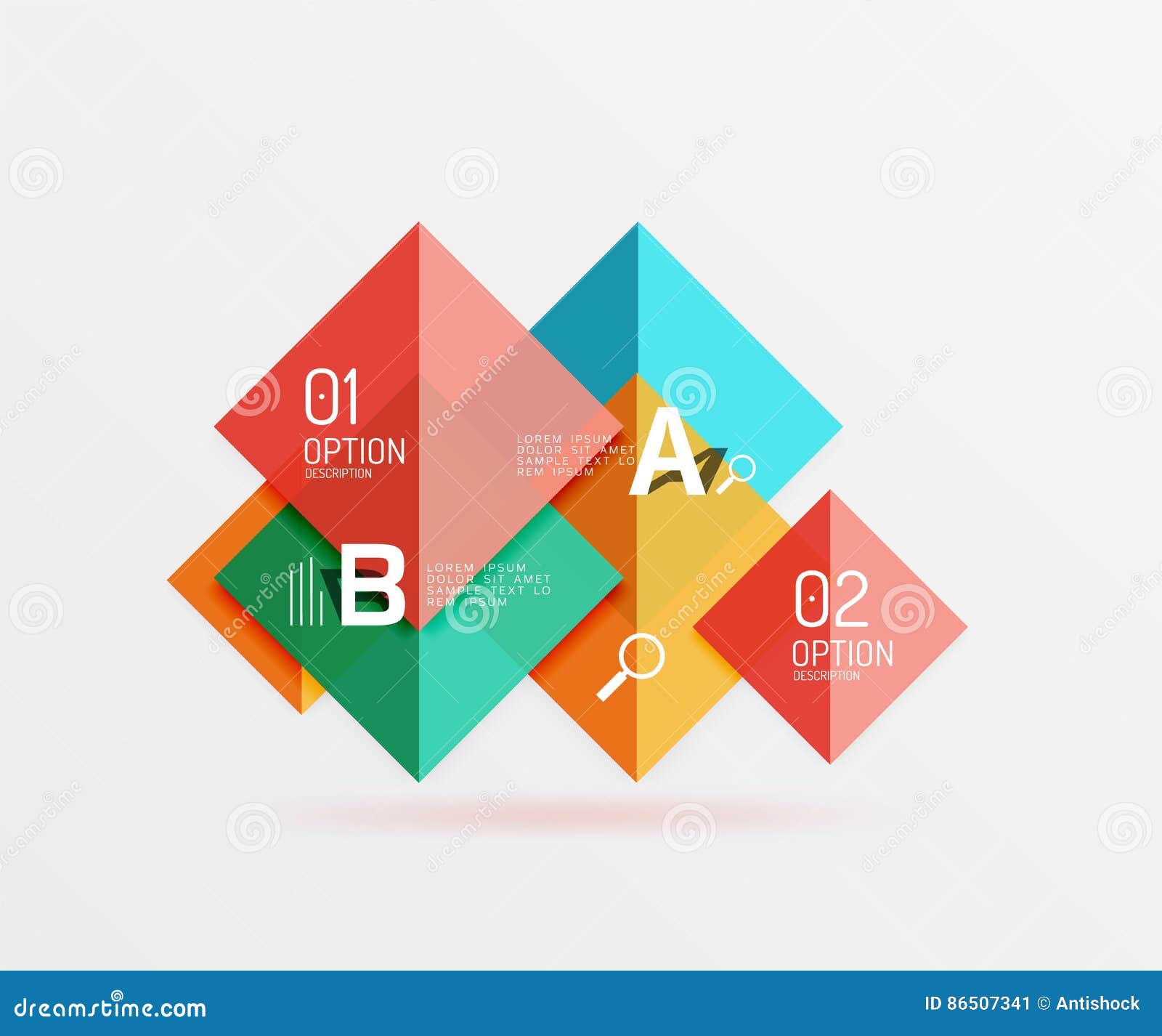Overlapping Square Infographics Stock Illustration - Illustration of ...