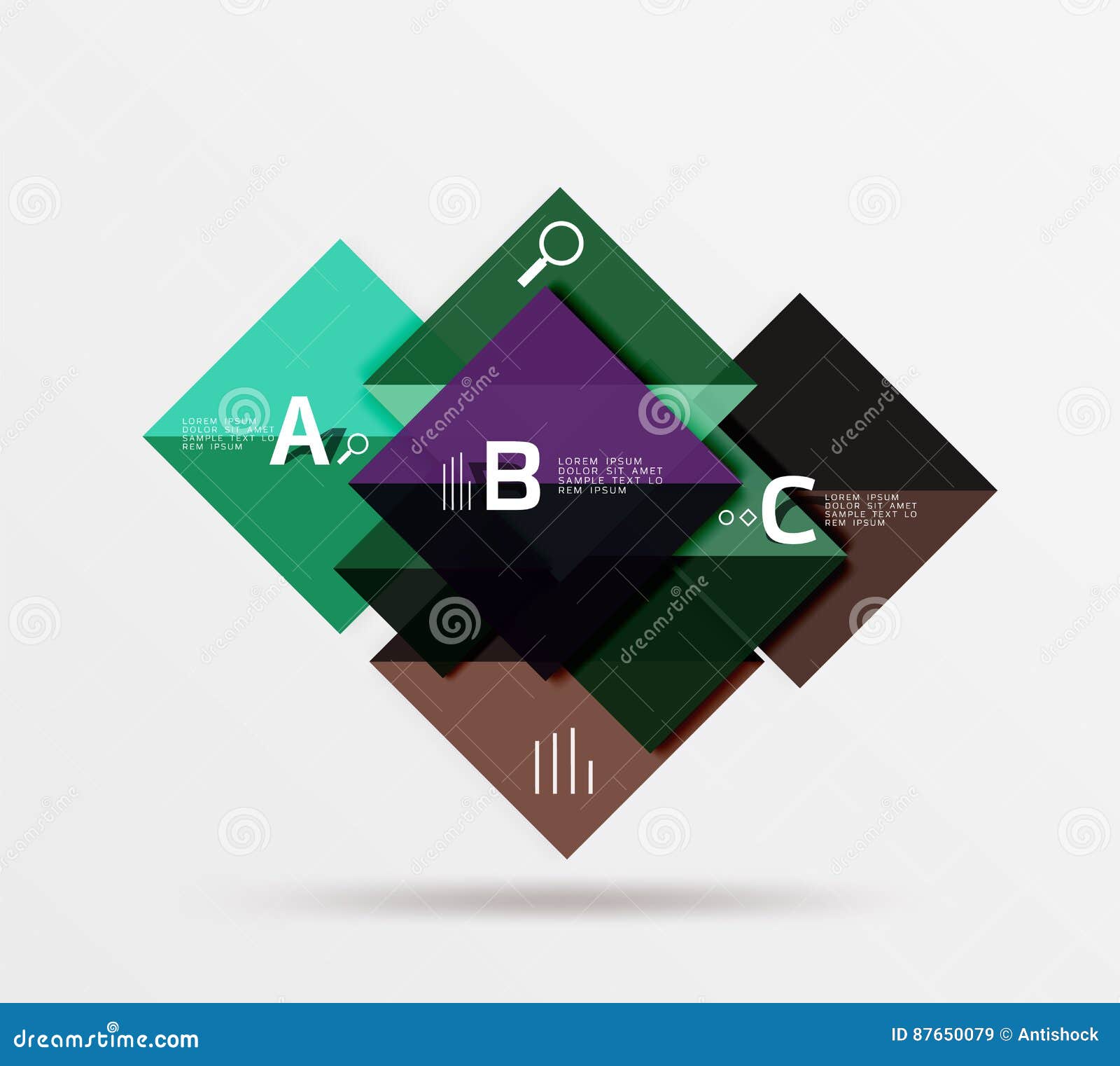 Overlapping Square Infographics Stock Vector - Illustration of overlap ...