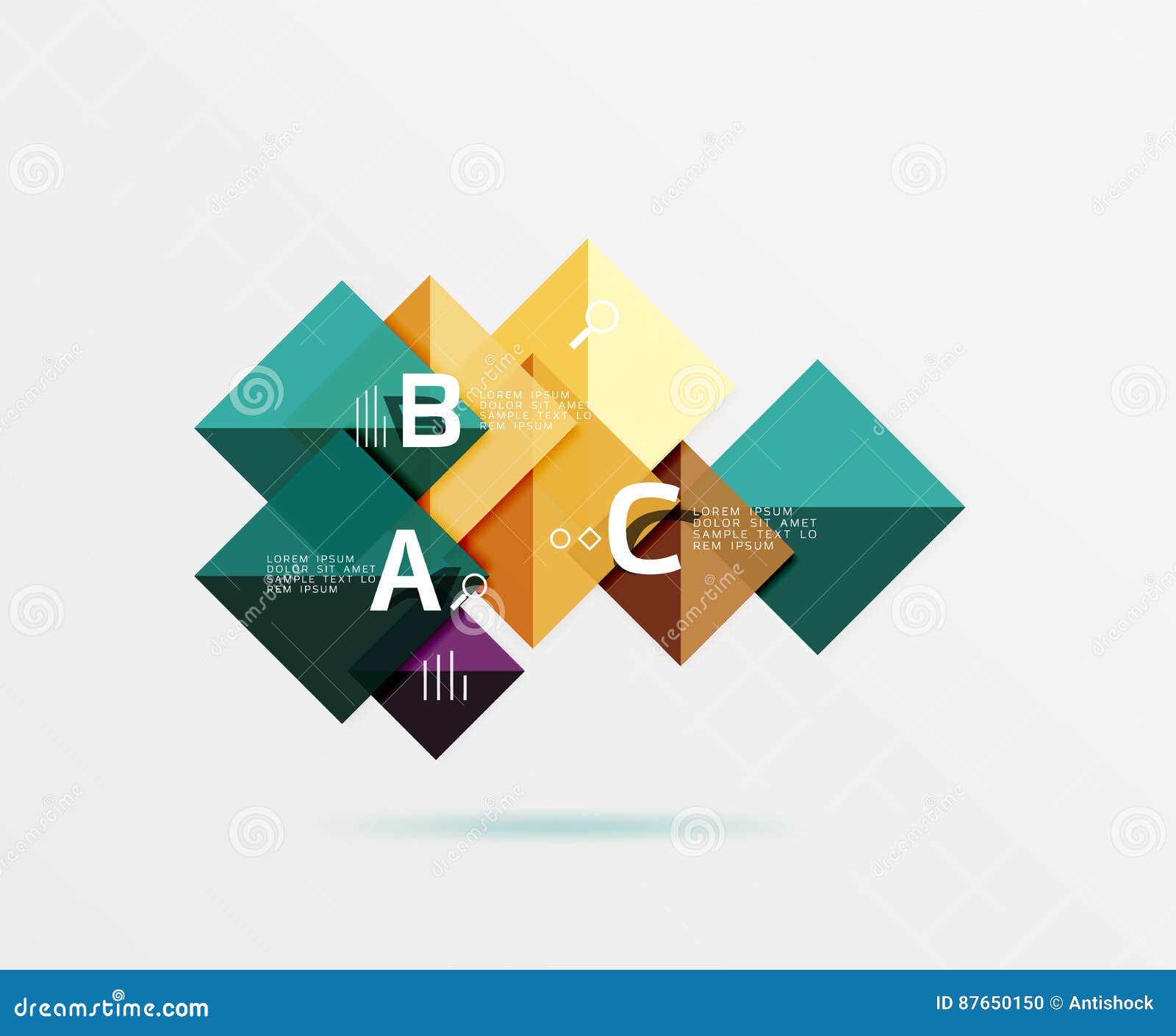 Overlapping Square Infographics Stock Vector - Illustration of ...