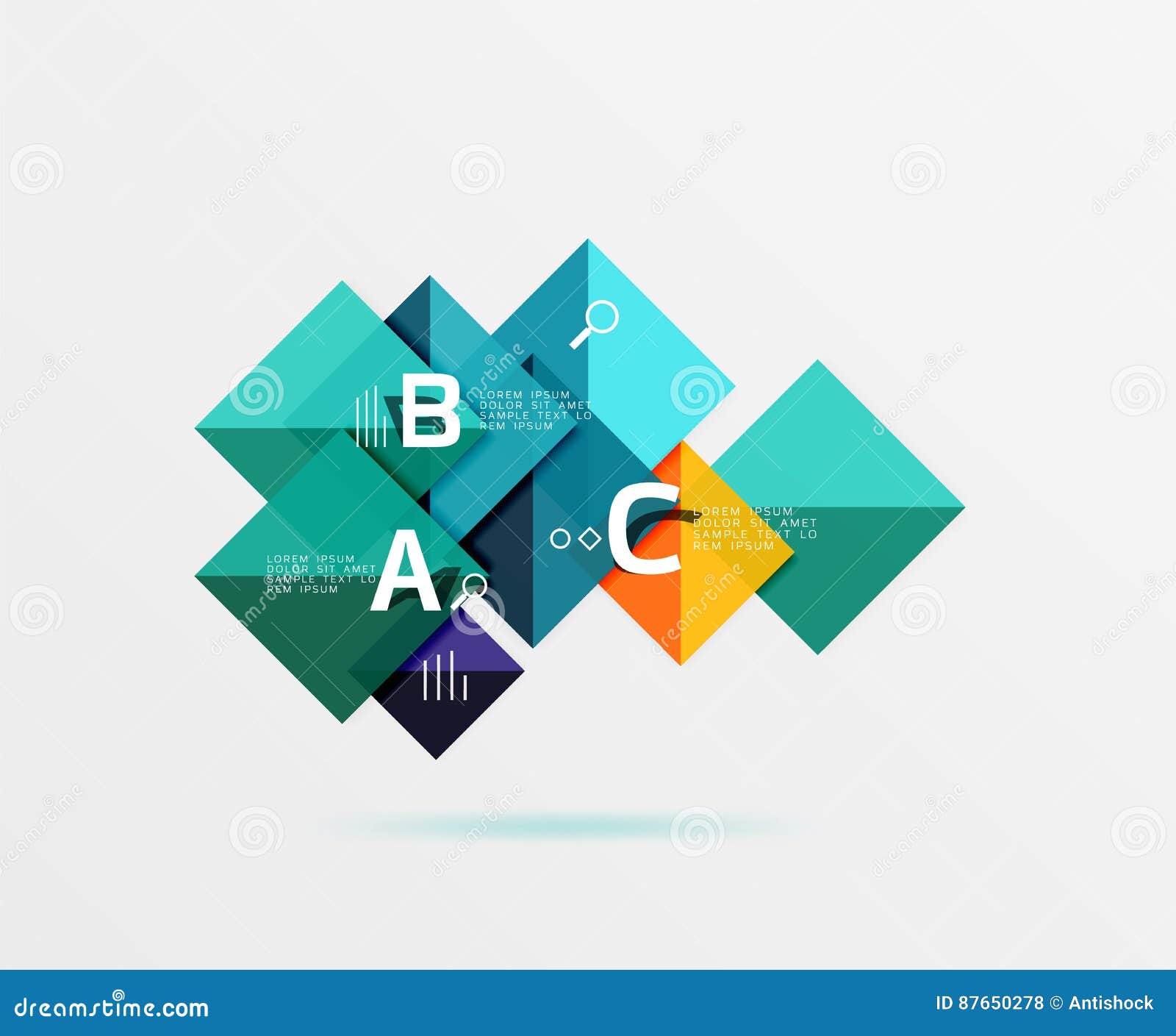 Overlapping Square Infographics Stock Vector - Illustration of ...
