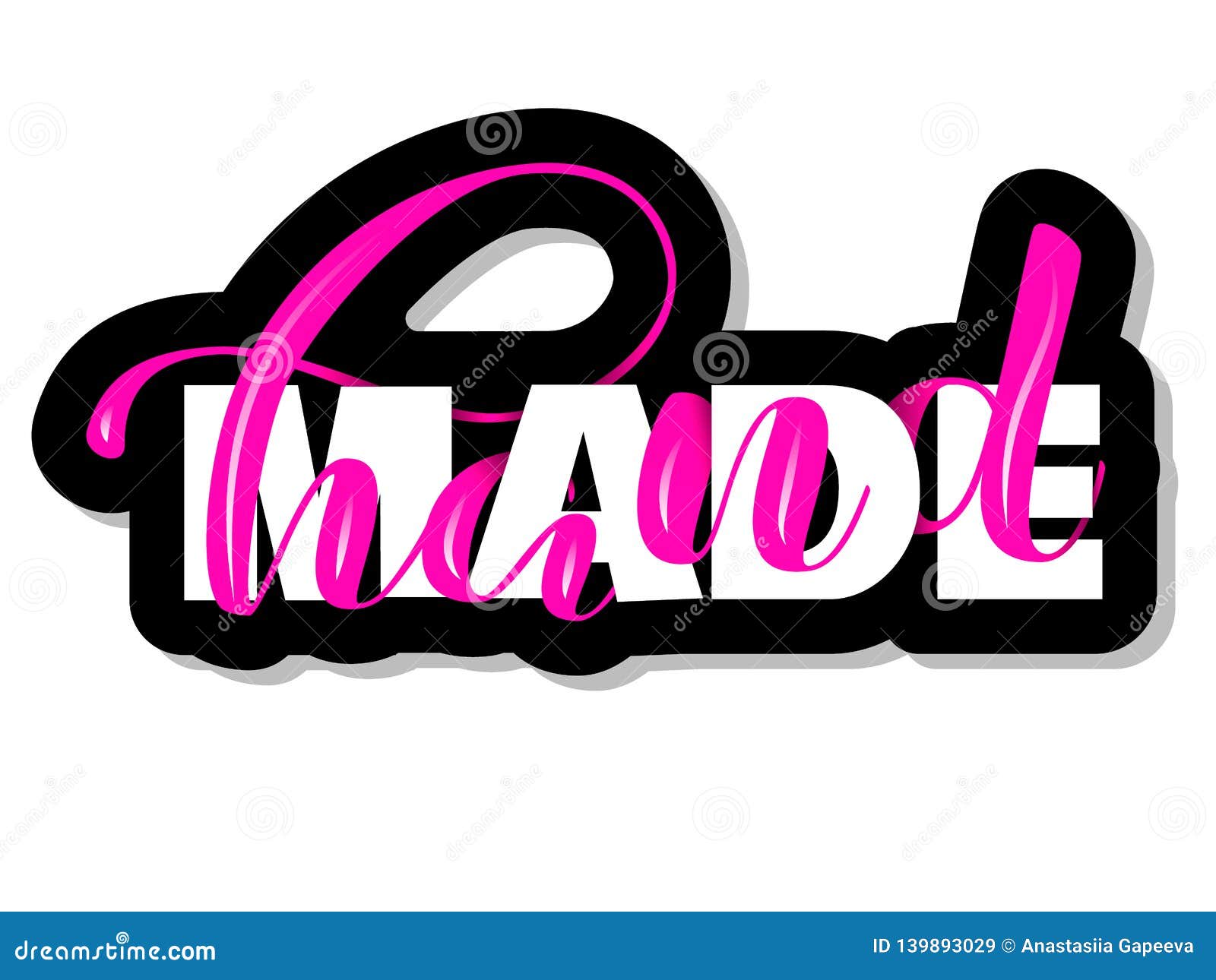 Overlapping Text Layout. Hand Made Lettering. Vector Illustration Stock ...