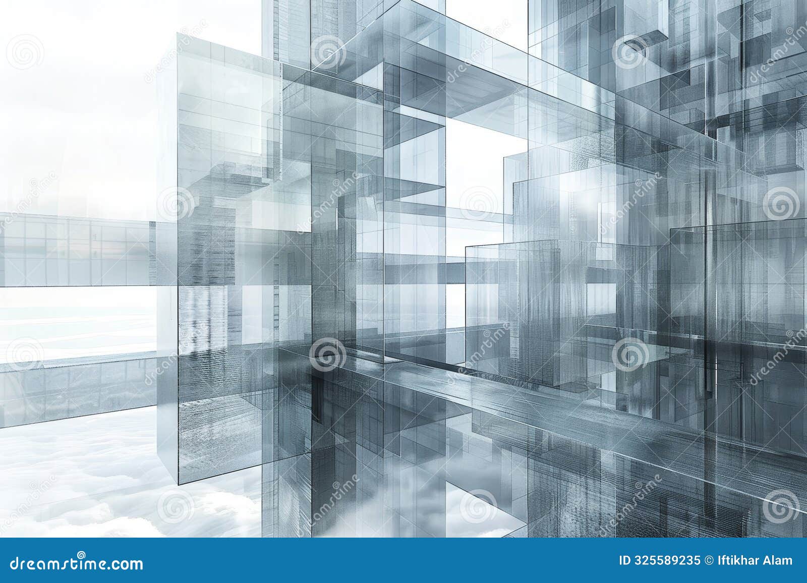 Overlapping Transparent Structures Create Abstract Topaz-Tinted ...